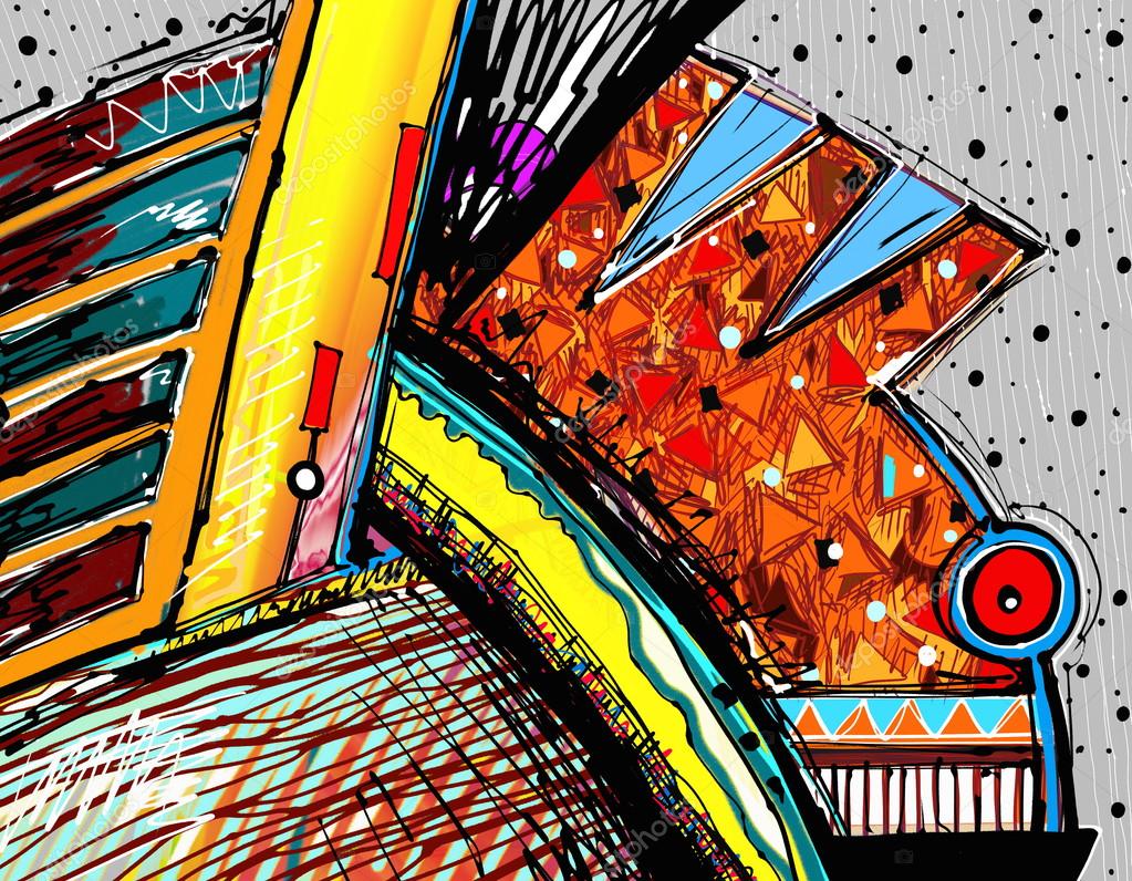 Ilustración original de arte abstracto pintura digital Ilustración de ...