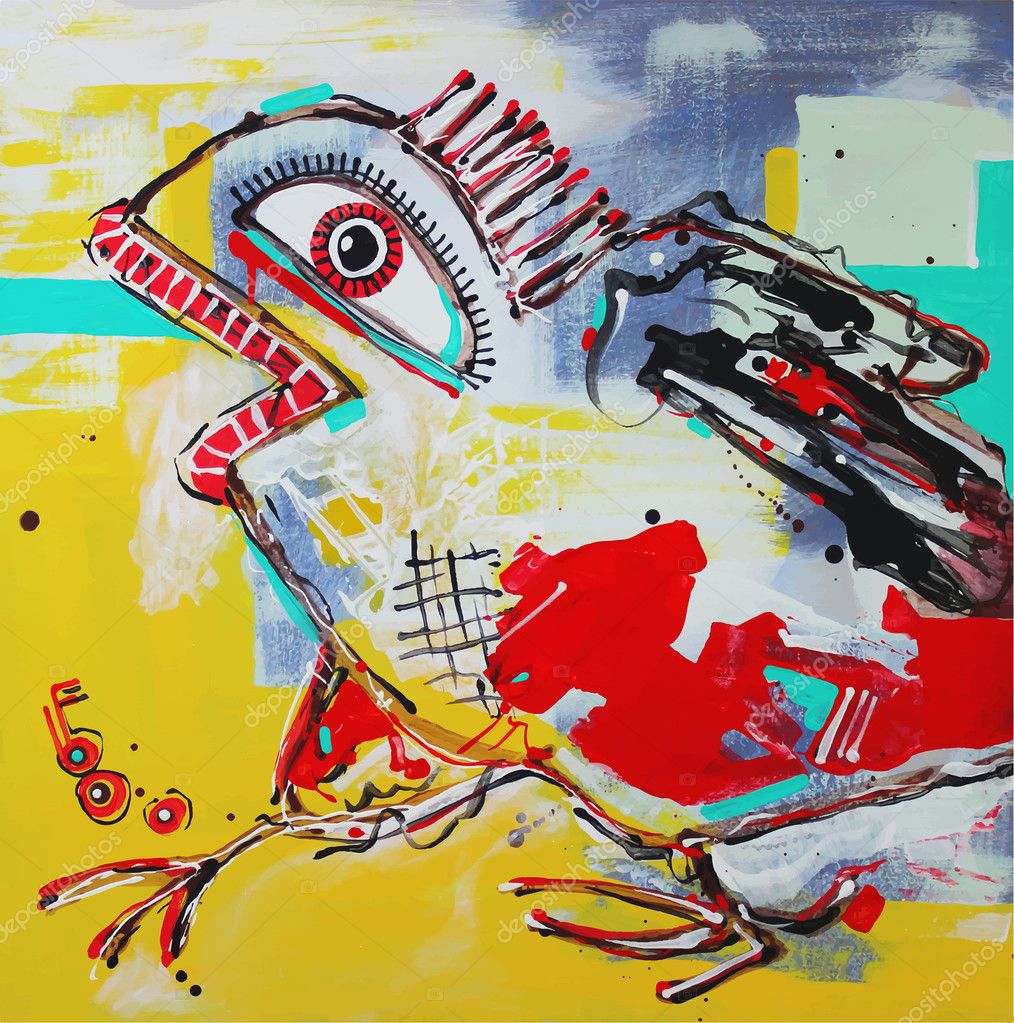 Composición artística de pájaro loco Vector de stock #44688121 de ...