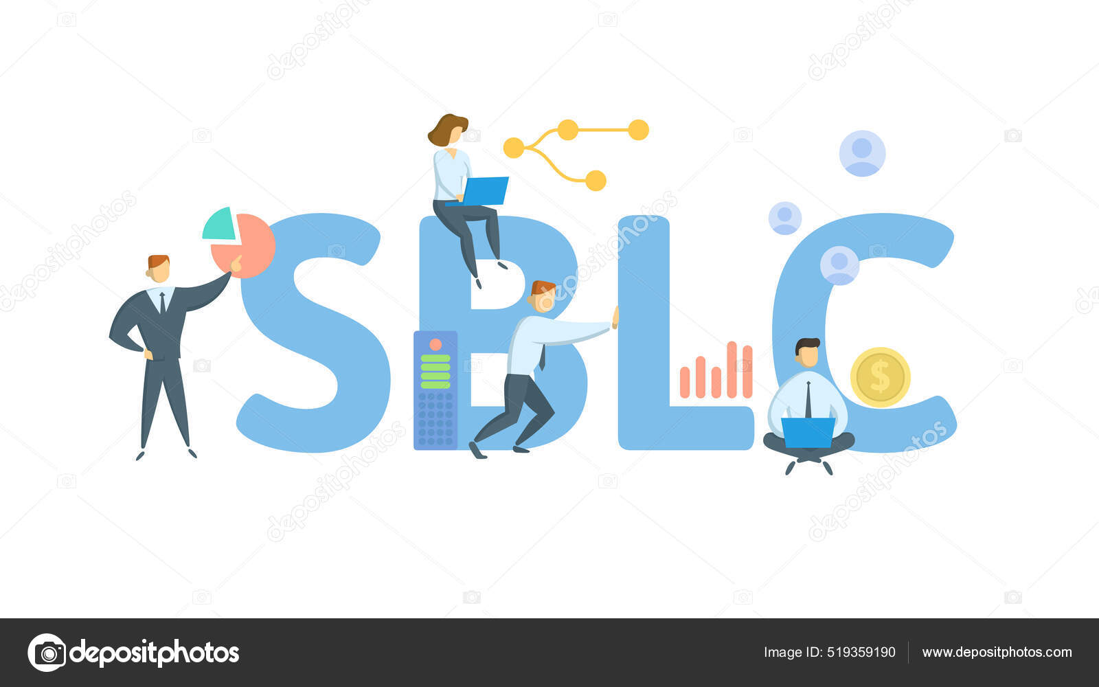 SBLC, Stand By Letter of Credit. Concept with keyword, people and icons ...