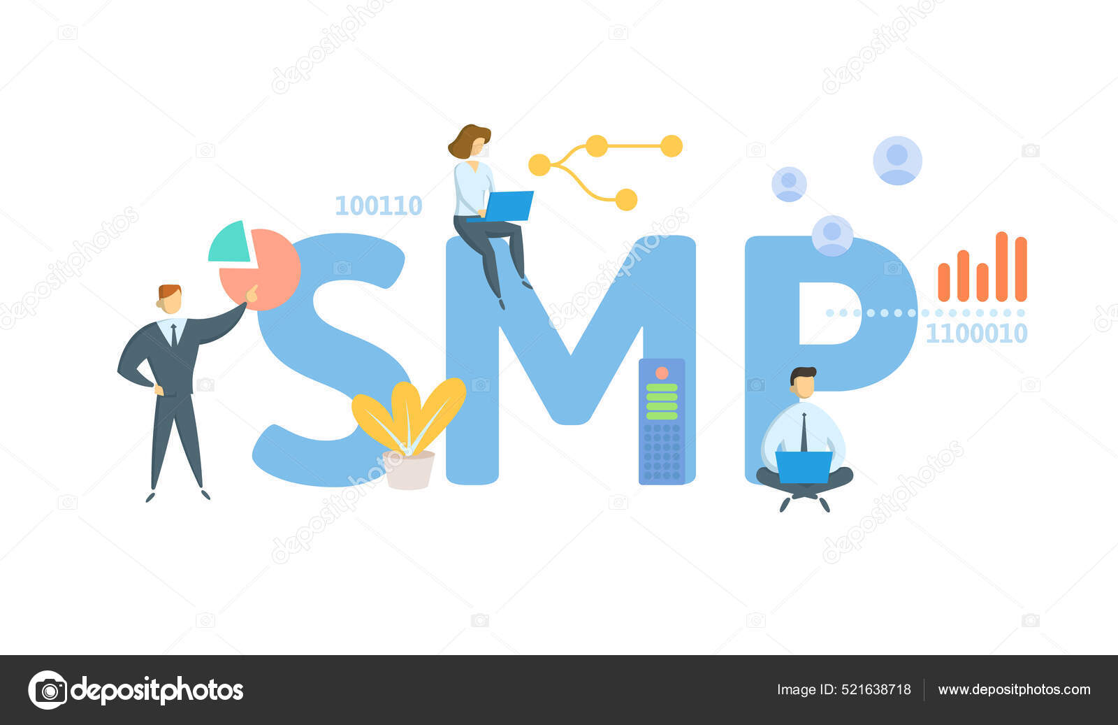 SMP, Social Media Platform. Concept with keyword, people and icons ...