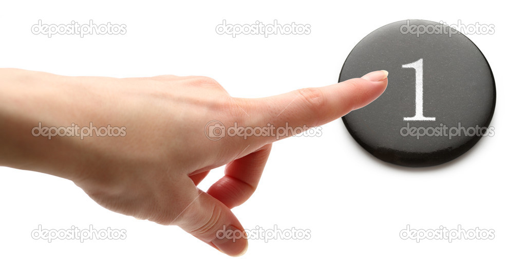 Finger pushing the button with 1 Stock Photo by ©Garsya 20804585