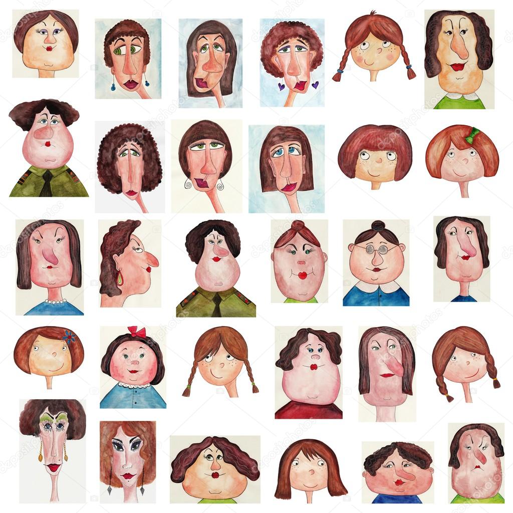 Portraits Stock Illustration by ©evarin20 #32569415