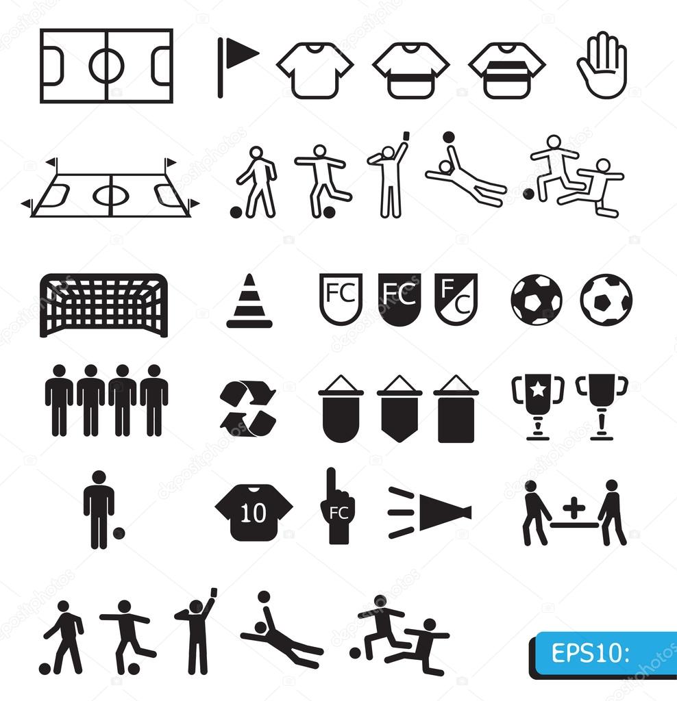 SOCCER ICONS ON WHITE — Stock Photo © pongsuwan #19844383