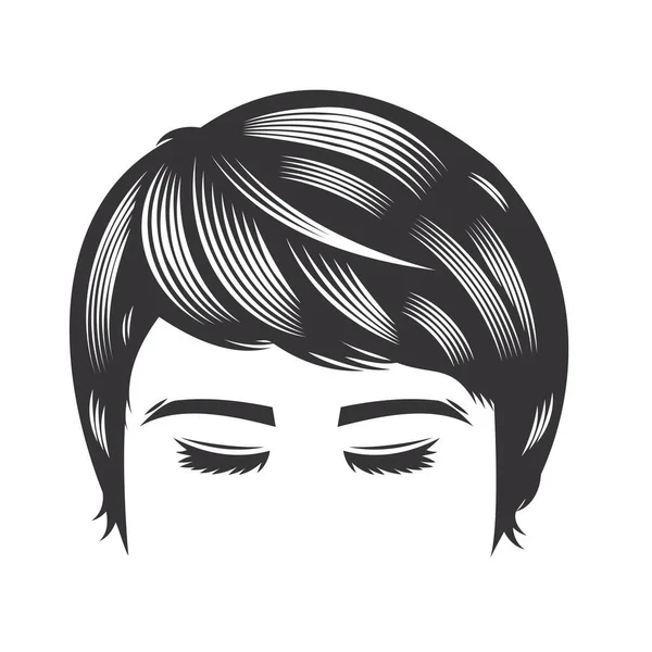 Woman Face Vintage Hairstyles Long Hair Vector Line Art Illustration Stock Vector By ©pongsuwan