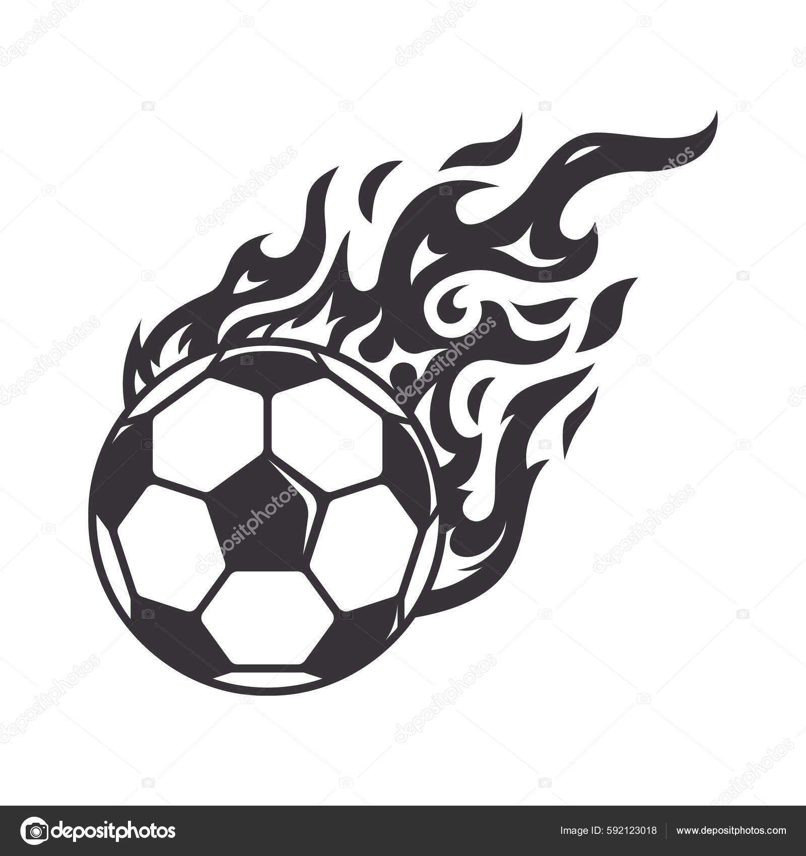Hot Soccer Ball Fire Logo Silhouette Football Club Graphic Design ...