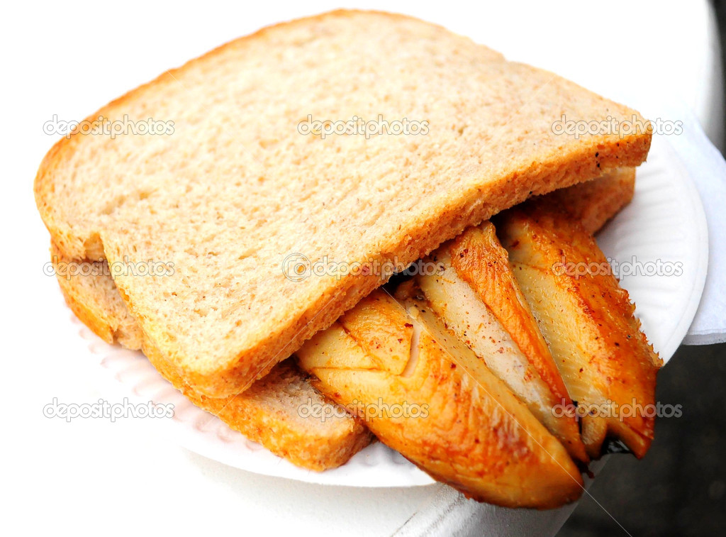 Fried Fish Sandwich On White Bread
