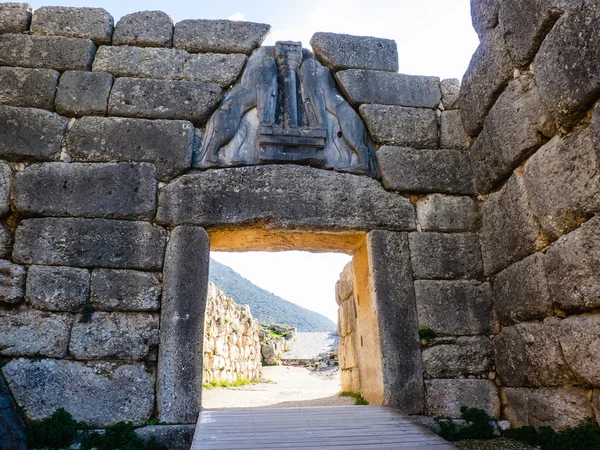 Lion Gate Main Entrance Bronze Age Citadel Mycenae Greece Stock Photo ...