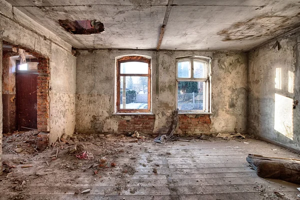Beautiful, forgotten and destroyed house — Stock Photo © ScorpionPL ...