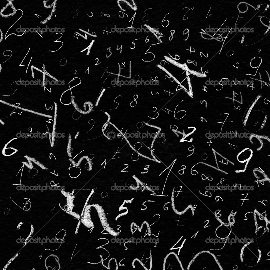 Numbers Black Background
