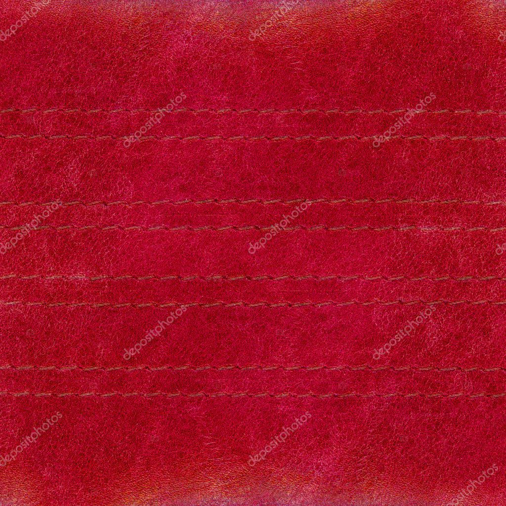 Red worn leather texture, seams — Stock Photo © natalt #46564213