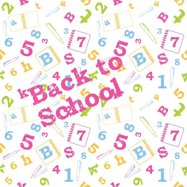 School seamless pattern, numbers, letters — Stock Vector © Korobovaok ...