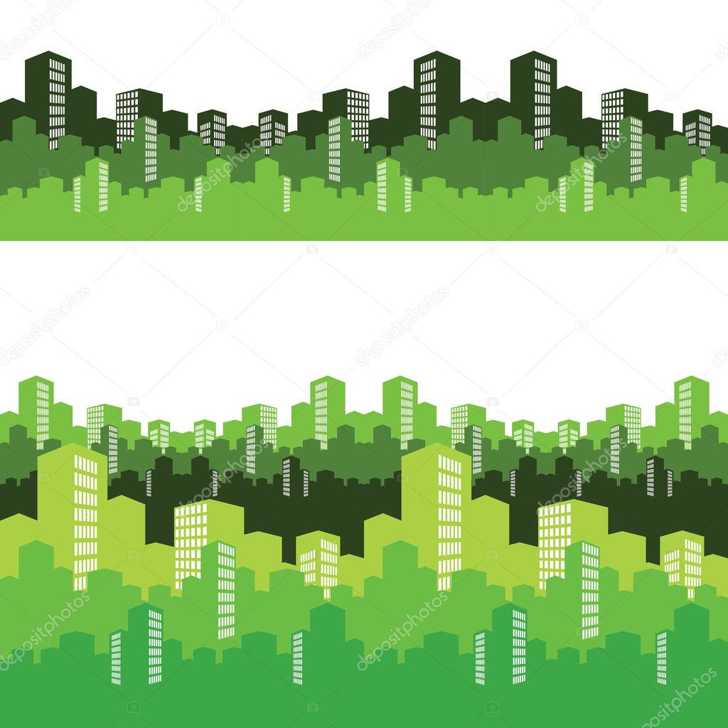 Green city, vector illustration, background ⬇ Vector Image by ...