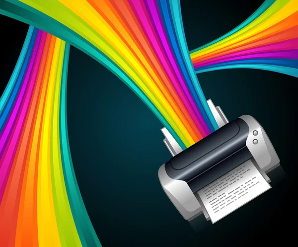 Printer illustration with colored rainbow Stock Photo by ©fraeje 26652241
