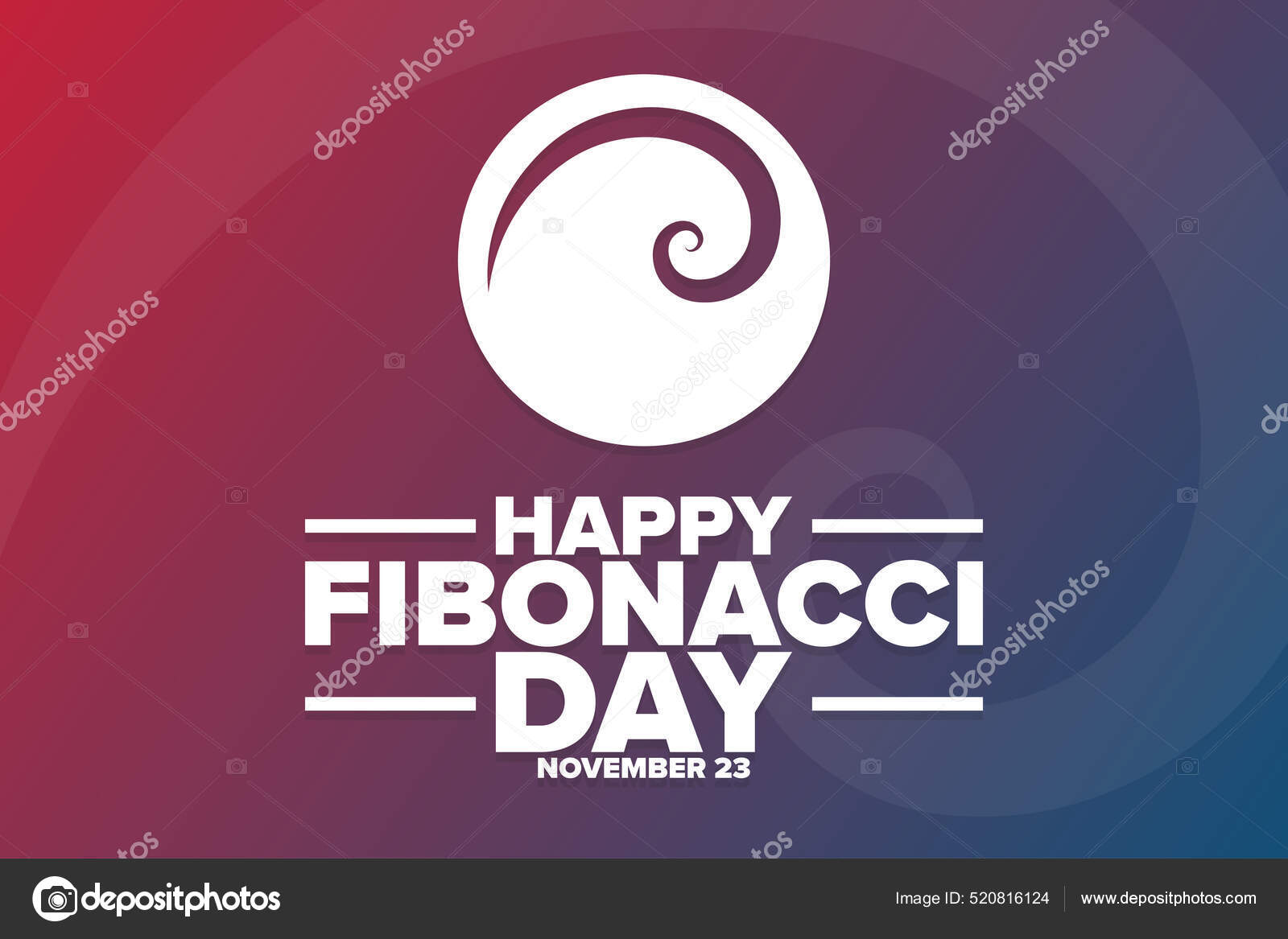 Happy Fibonacci Day. November 23. Holiday concept. Template for ...