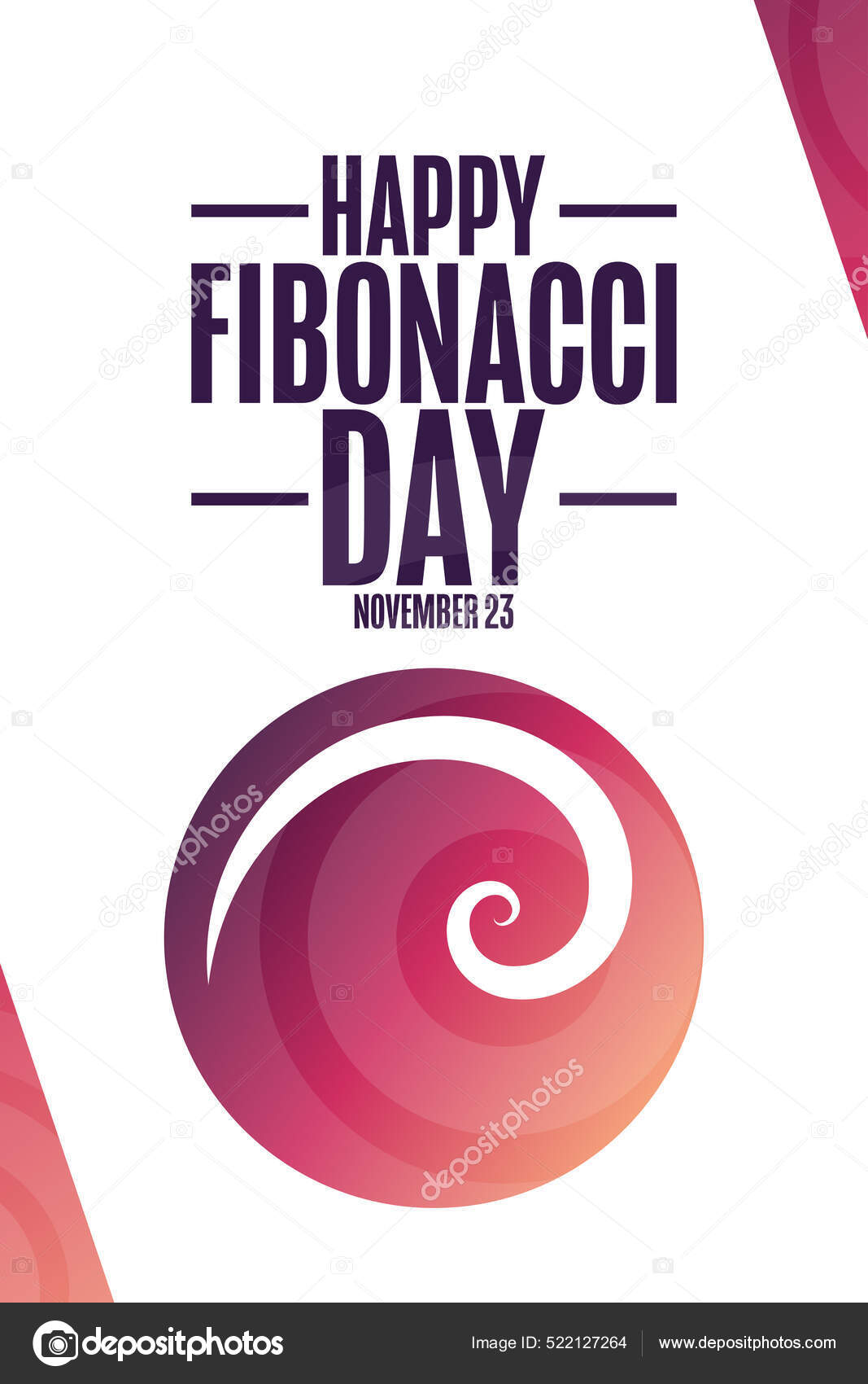 Happy Fibonacci Day. November 23. Holiday concept. Template for ...