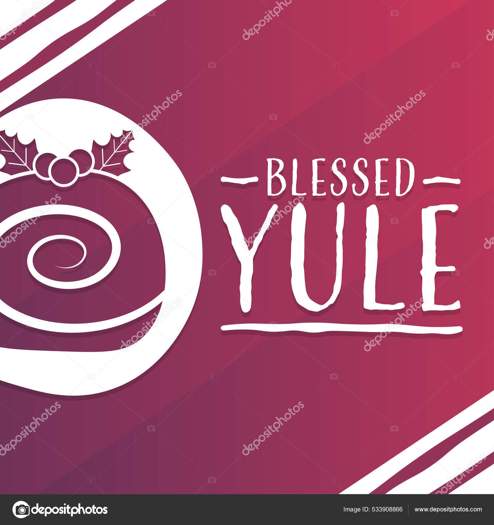 Blessed Yule. Holiday concept. Template for background, banner, card ...