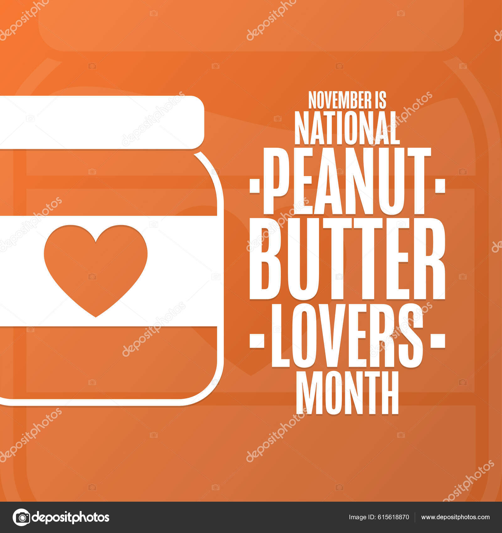 November National Peanut Butter Lovers Month Holiday Concept Template ...