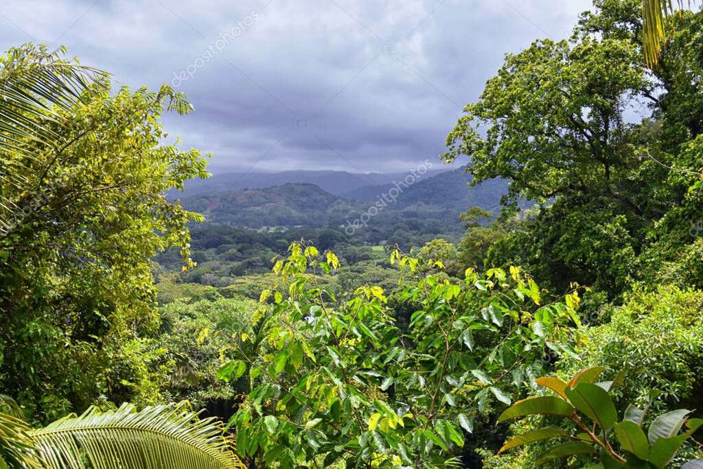 Playa de Jaco, océano, ciudad y vistas, Costa Rica desde El Miro Ruinas ...