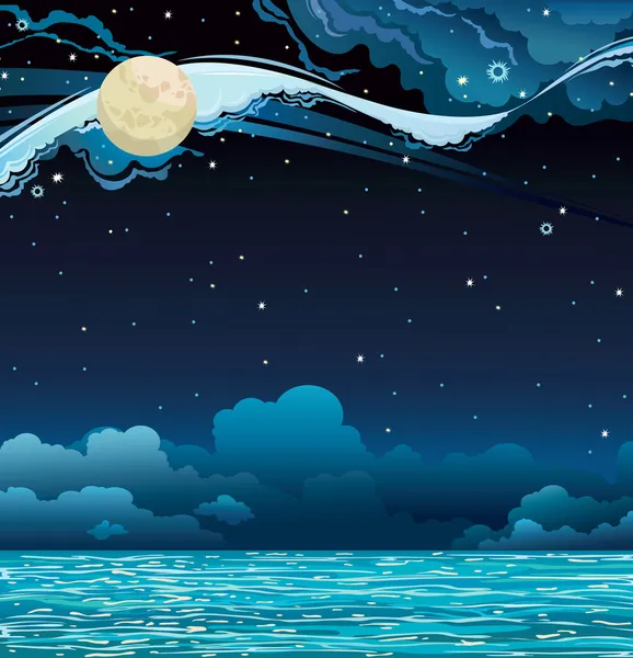 Night sea Vector Art Stock Images | Depositphotos