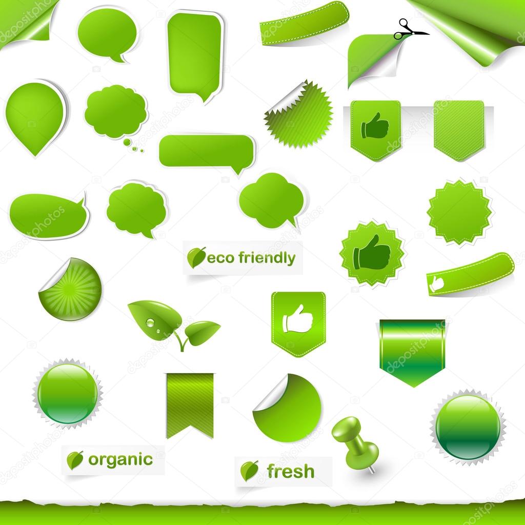 Big Green Symbols Set — Stock Vector © sammep #39720719