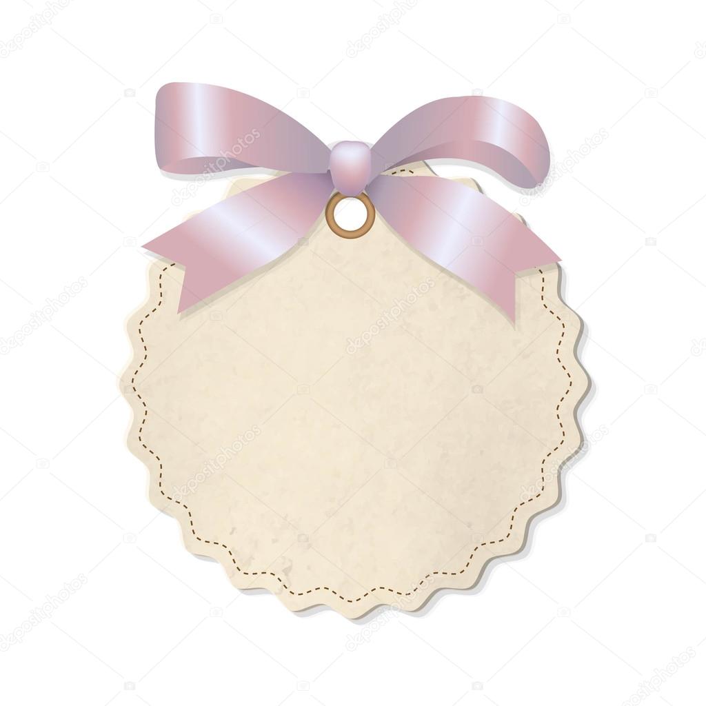 Pastel Label With Pink Ribbon Stock Vector by ©sammep 39721377