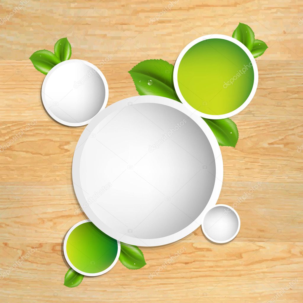 Wood Texture With Green Leaves Stock Vector Image by ©sammep #39786269