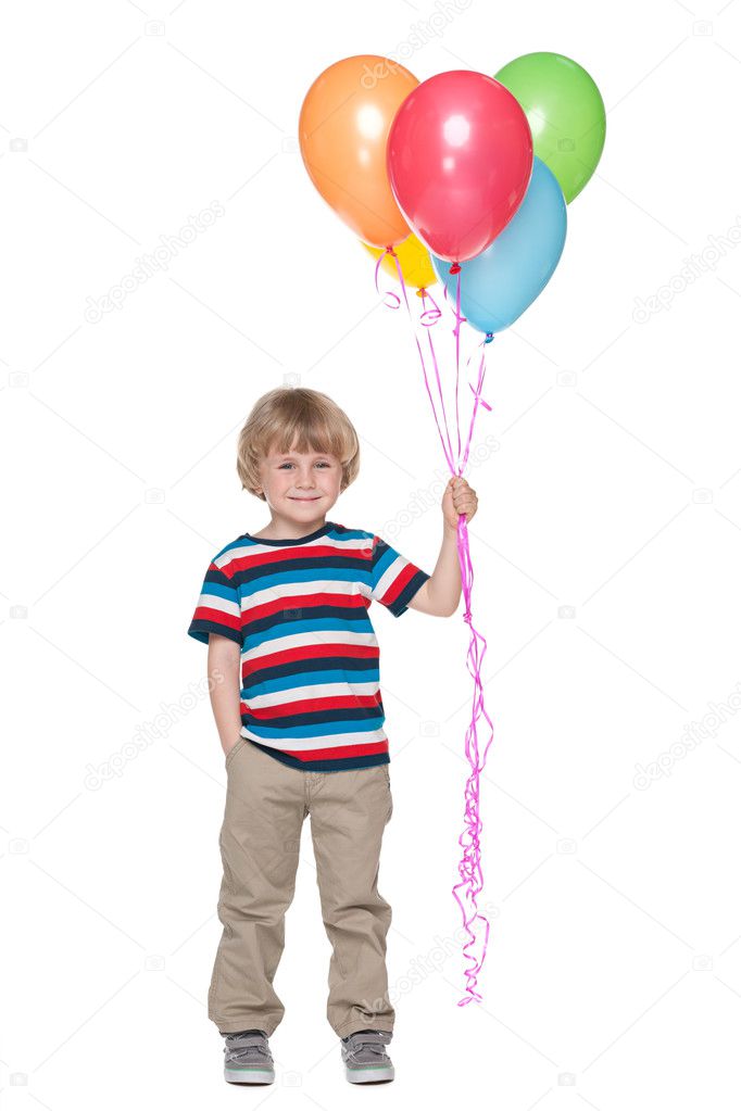 Happy little boy with balloons Stock Photo by ©SergiyN 47220537