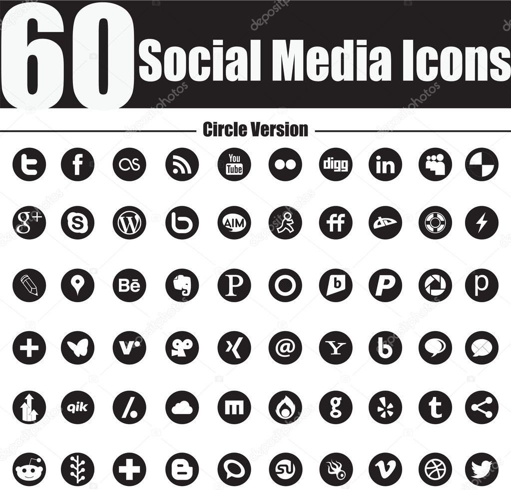 Vector Simple Social Media Icons