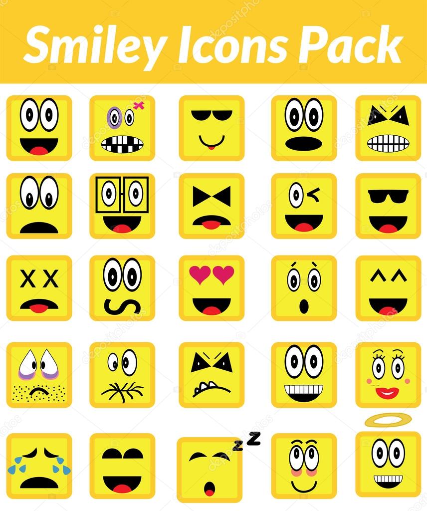 Smiley Icons Pack (Yellow) Stock Vector by ©karlos1991 24226989