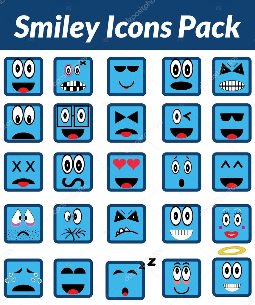 Smiley Icons Pack (Blue) Stock Vector Image by ©karlos1991 #24226995