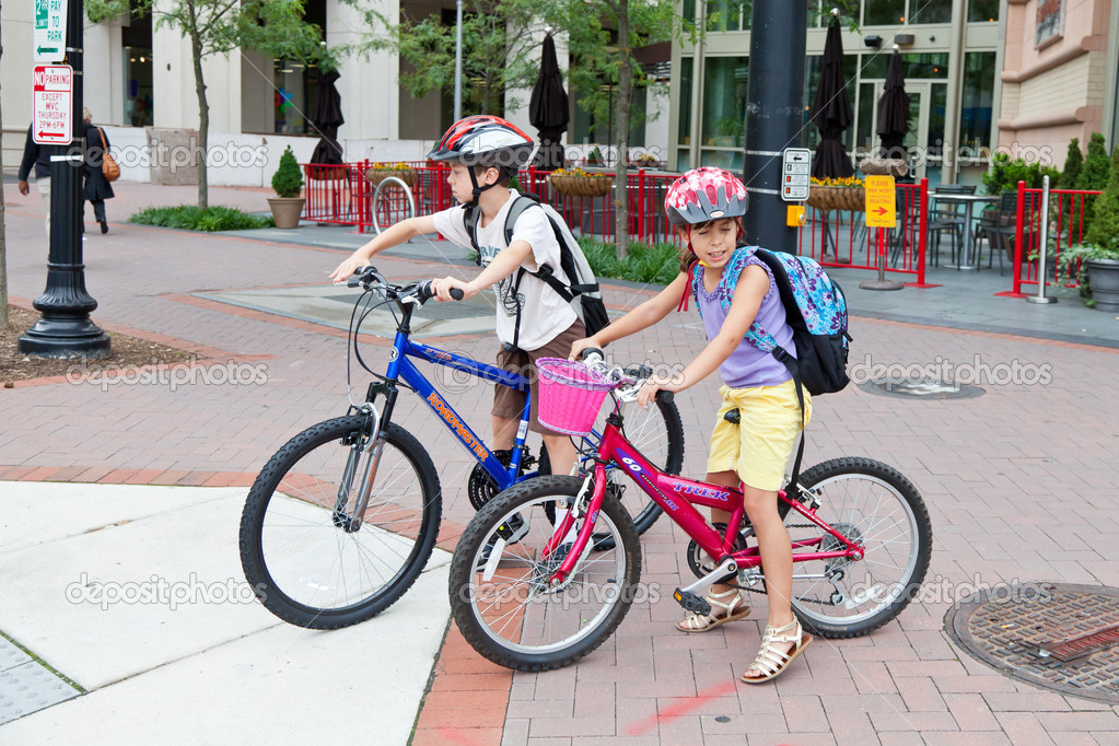 Kids Biking to School Stock Photo by ©DashaRosato 13543385