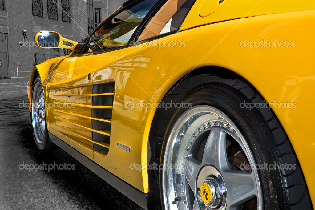 1991 Fly-Yellow Ferrari 512 Testarossa – Stock Editorial Photo ...