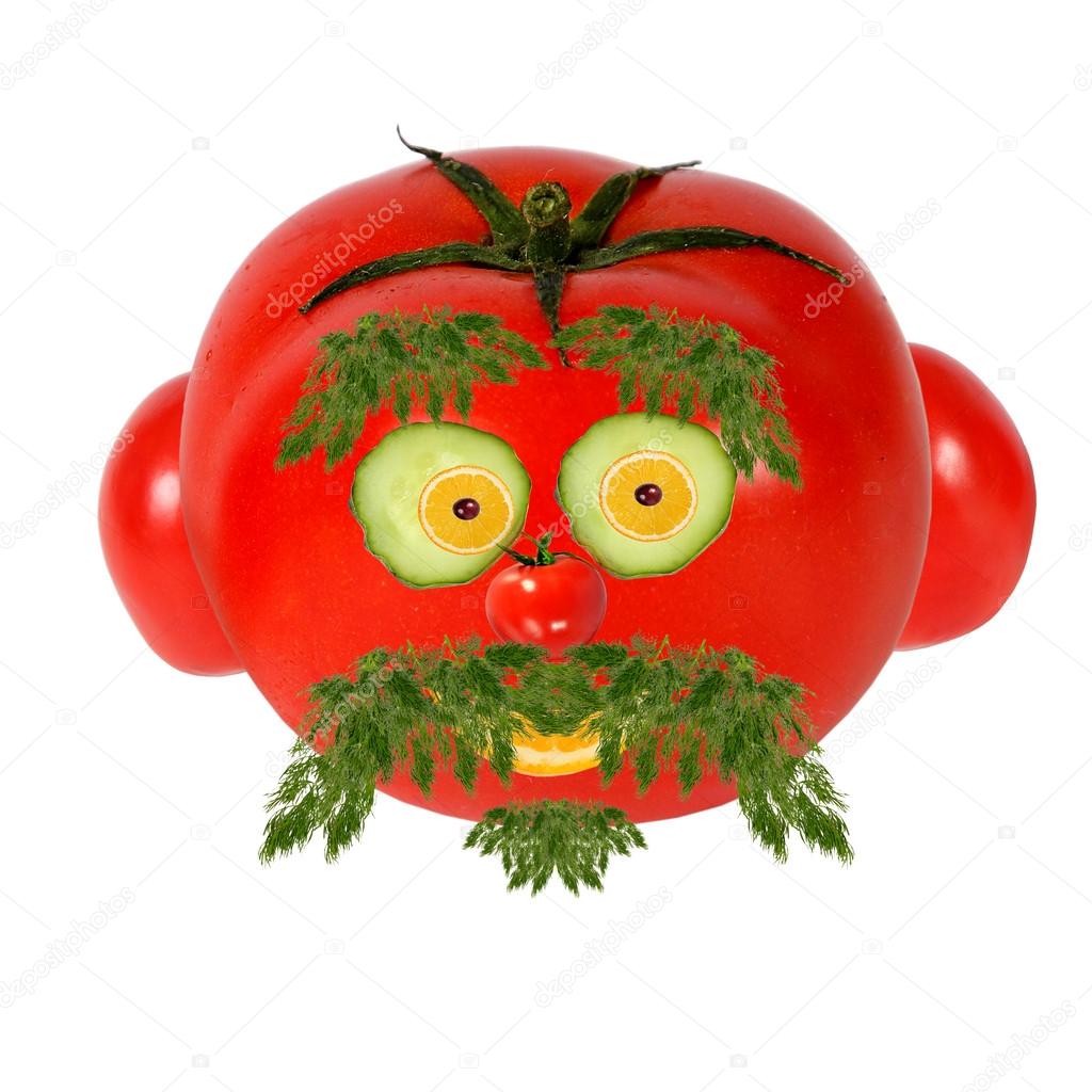 Healthy eating. Funny face made of vegetables and fruits Stock Photo by ...