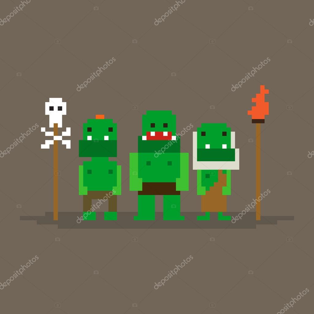 Image vectorielle Orques Pixel Art par ©chuckchee - 30854459