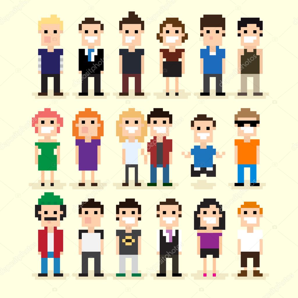 Pixel Art People Stock Vector Image by ©chuckchee #37433439 Pixel Art People Stock Vector Image by ©chuckchee #37433439