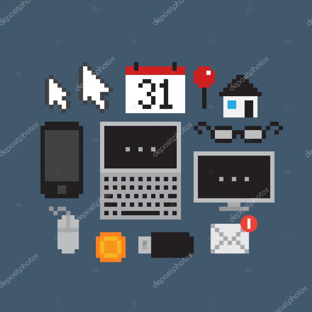 Ícones de arte Pixel Vetor de ©chuckchee 45787695