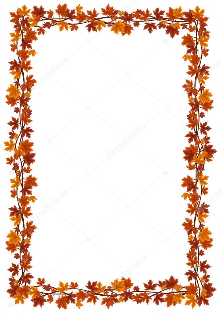 Autumn maple leaves frame. Vector illustration. Stock Vector Image by ...