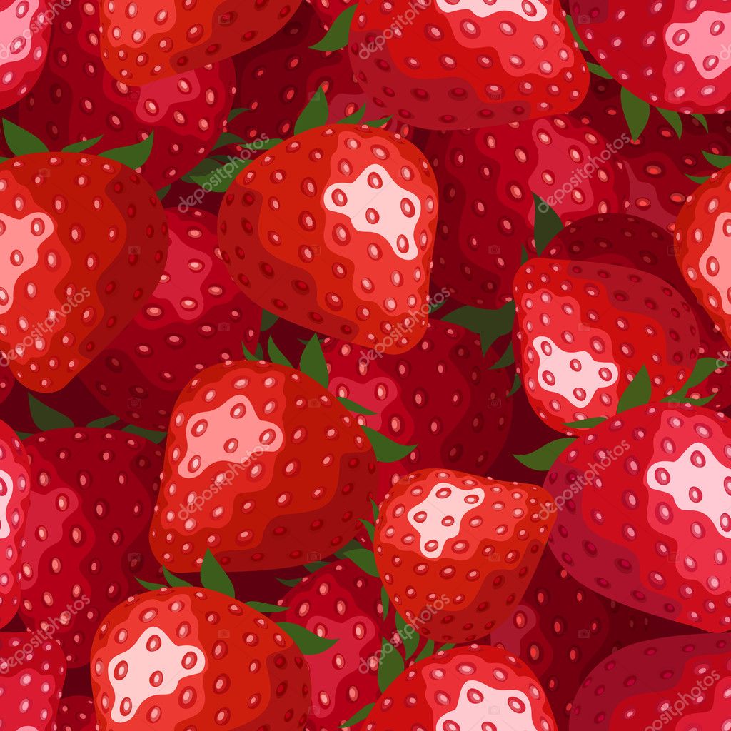Seamless background with strawberries. Vector illustration. — Stock ...