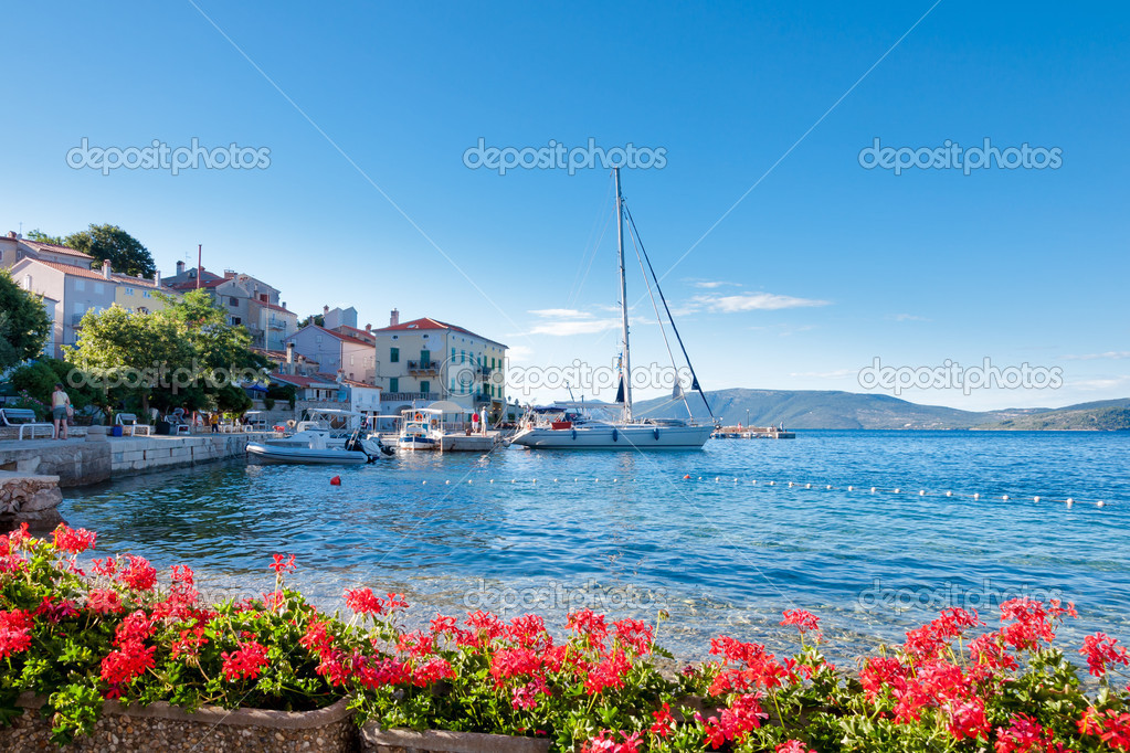 Valun port town and coast in Croatia Stock Photo by ©pablodebat 49613431