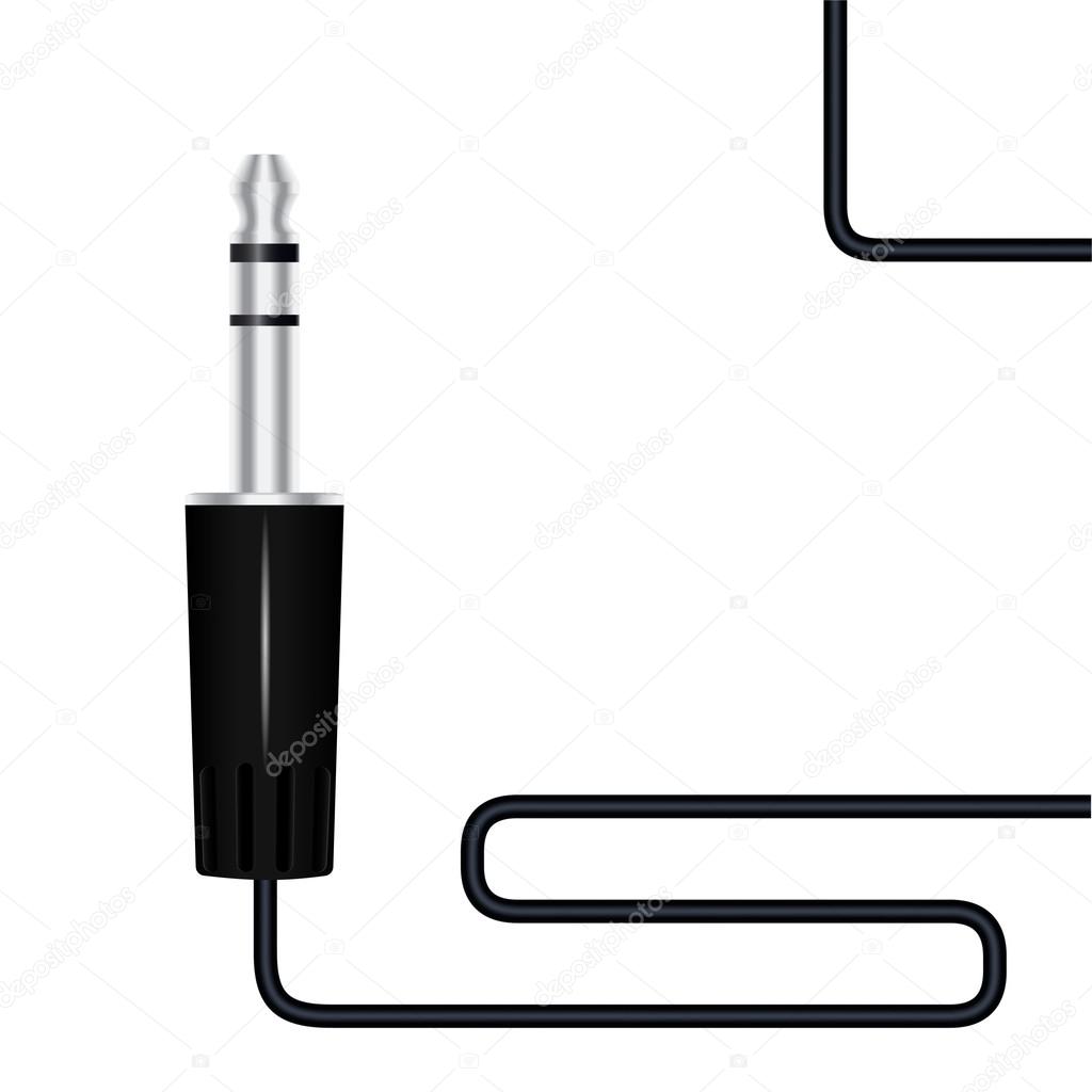 Jack of audio cable isolated on white background Stock Vector Image by ...
