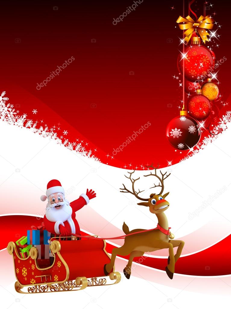 Santa claus on red color background — Stock Photo © pixdesign123 #13686519