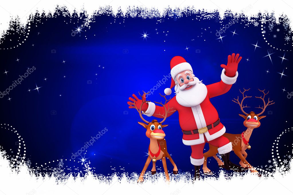 Santa claus on dark blue background Stock Illustration by ©pixdesign123 ...