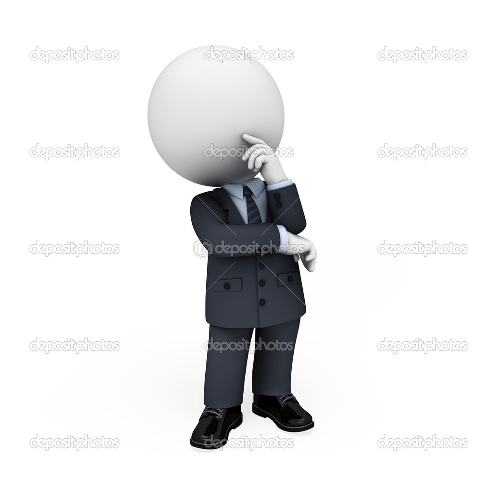 3d white working as business man on the blank background Stock Photo by ...