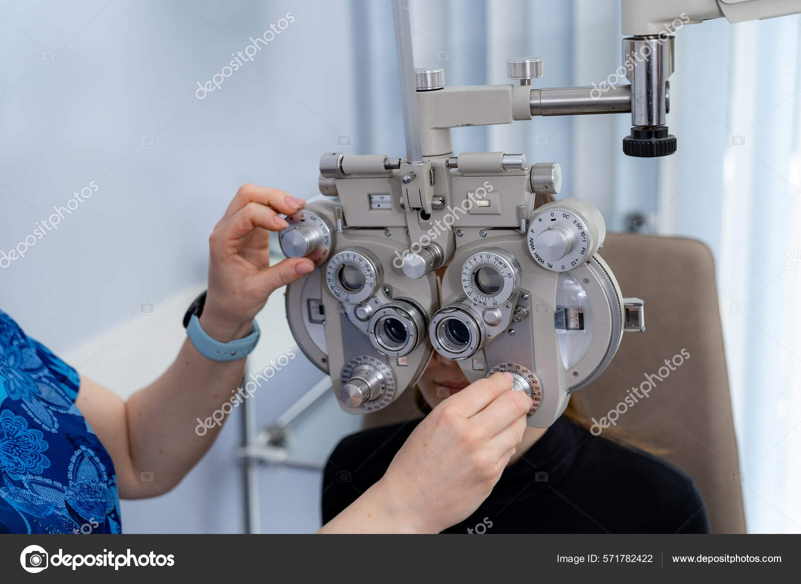 Eye Correction Equipment Ophtalmology Diagnostic Patient Eyesight Stock ...