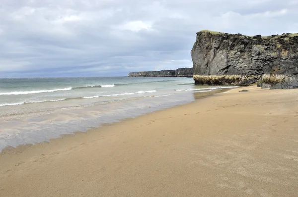 Golden beach at Skardsvik, Iceland — Stock Photo © leospek #12823846