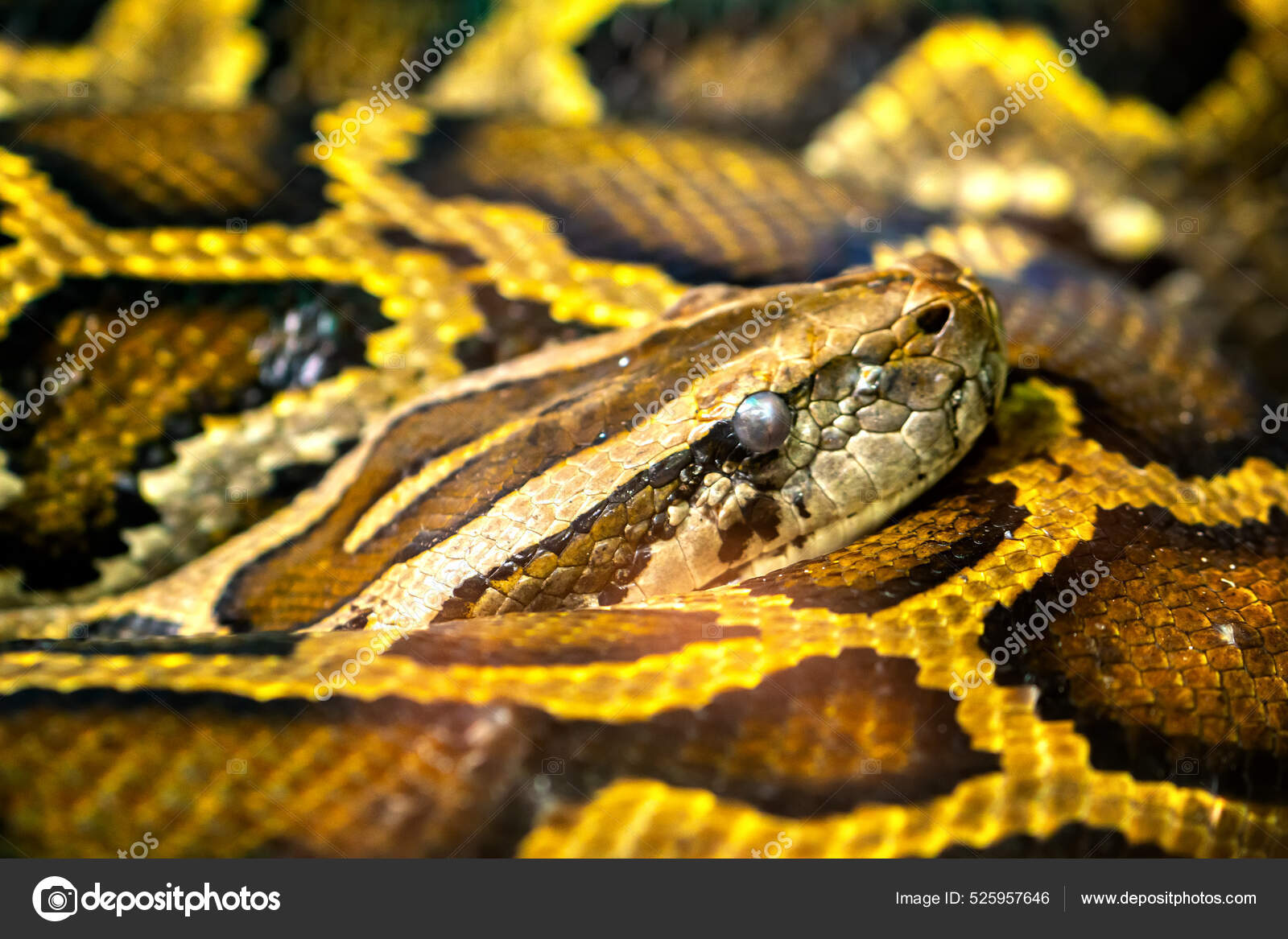 Burmese Python Curled Sleep Zoo Large Snake Average Length Meters ...
