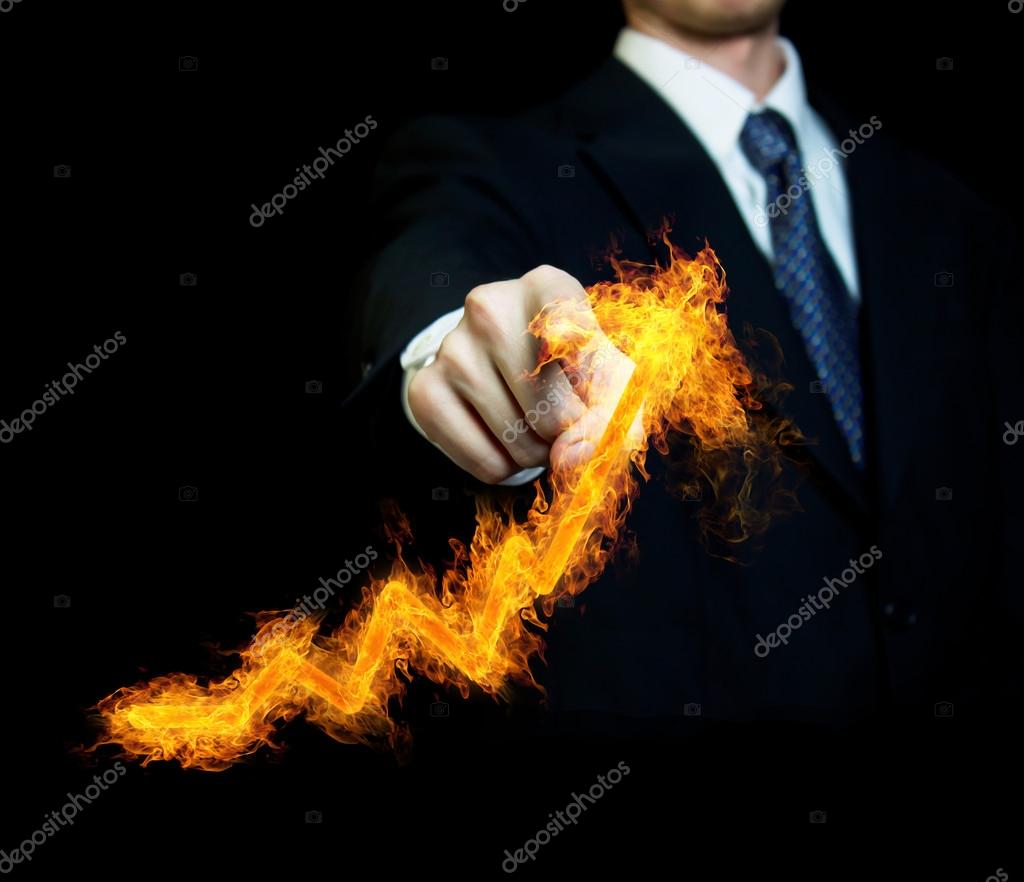 Businessman Touching a Fire Arrow Stock Photo by ©Melpomene 18660301