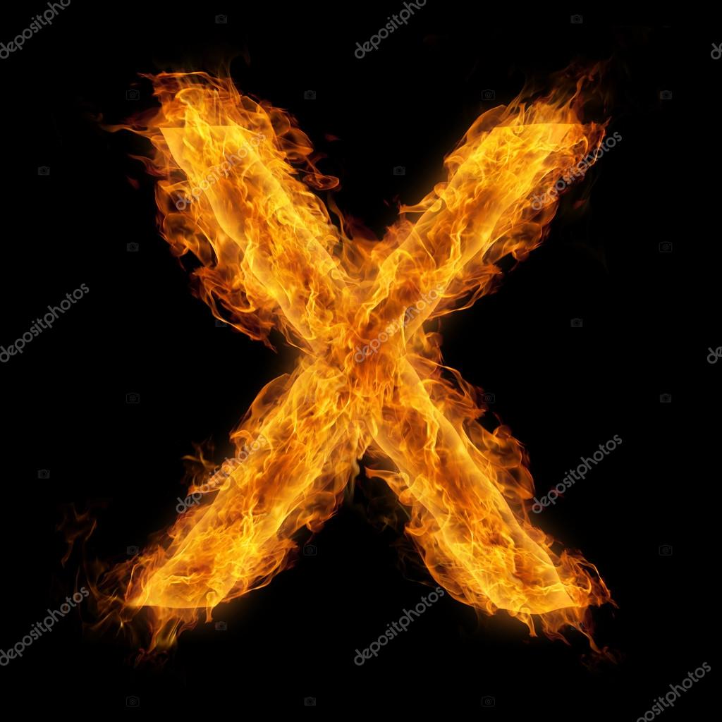 Flaming Letter X — Stock Photo © Melpomene #21913035