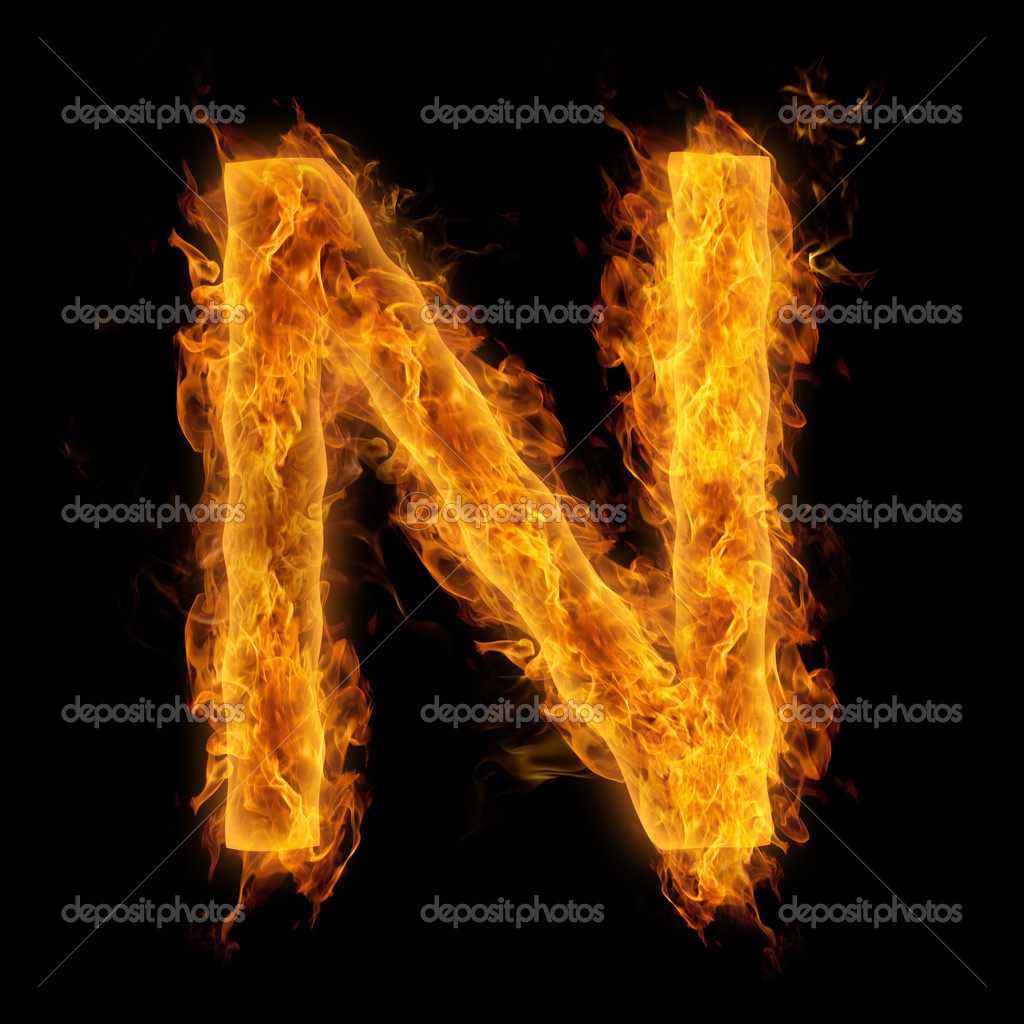 Flaming Letter N Stock Photo by ©Melpomene 21913087