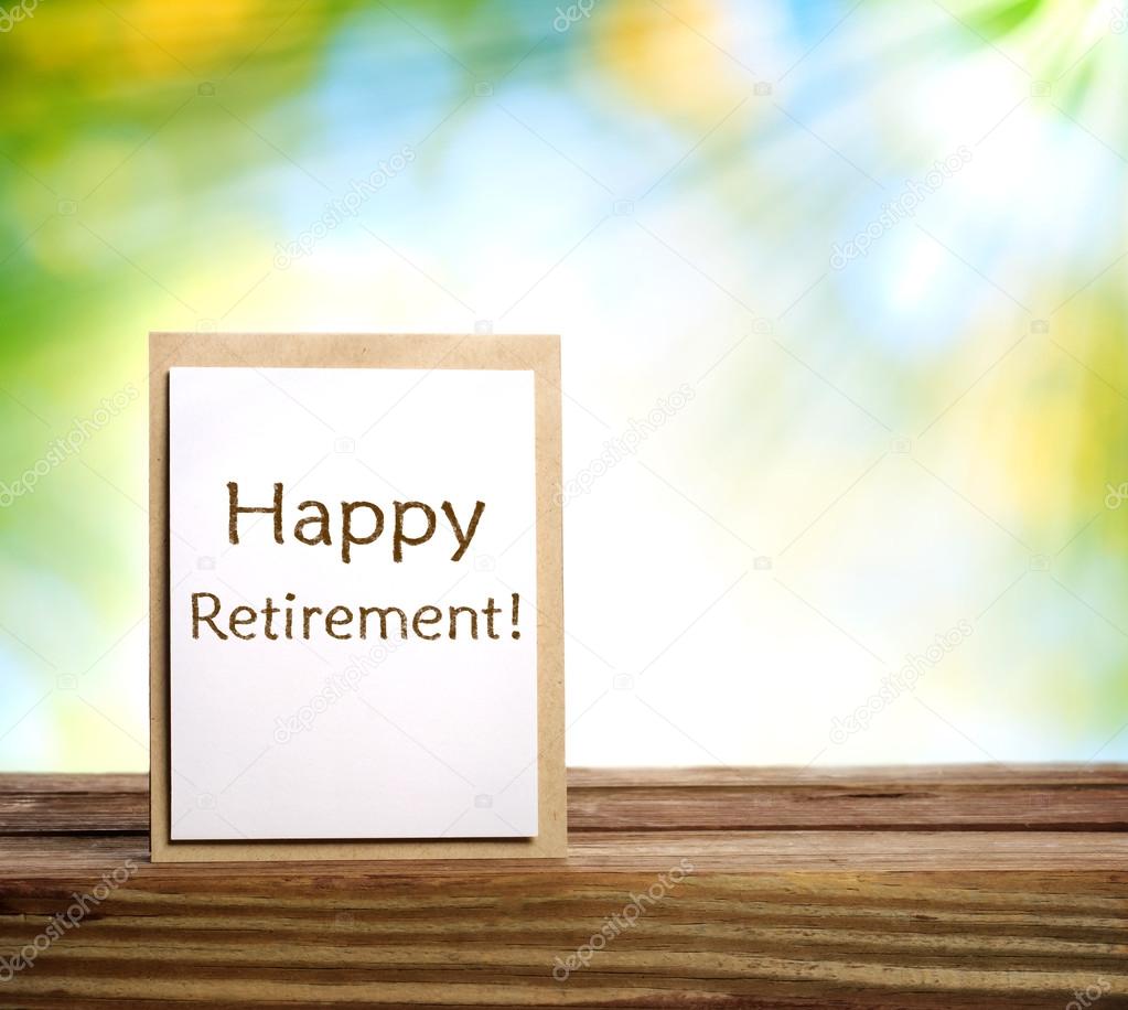 Happy retirement card on shiny green background — Stock Photo ...